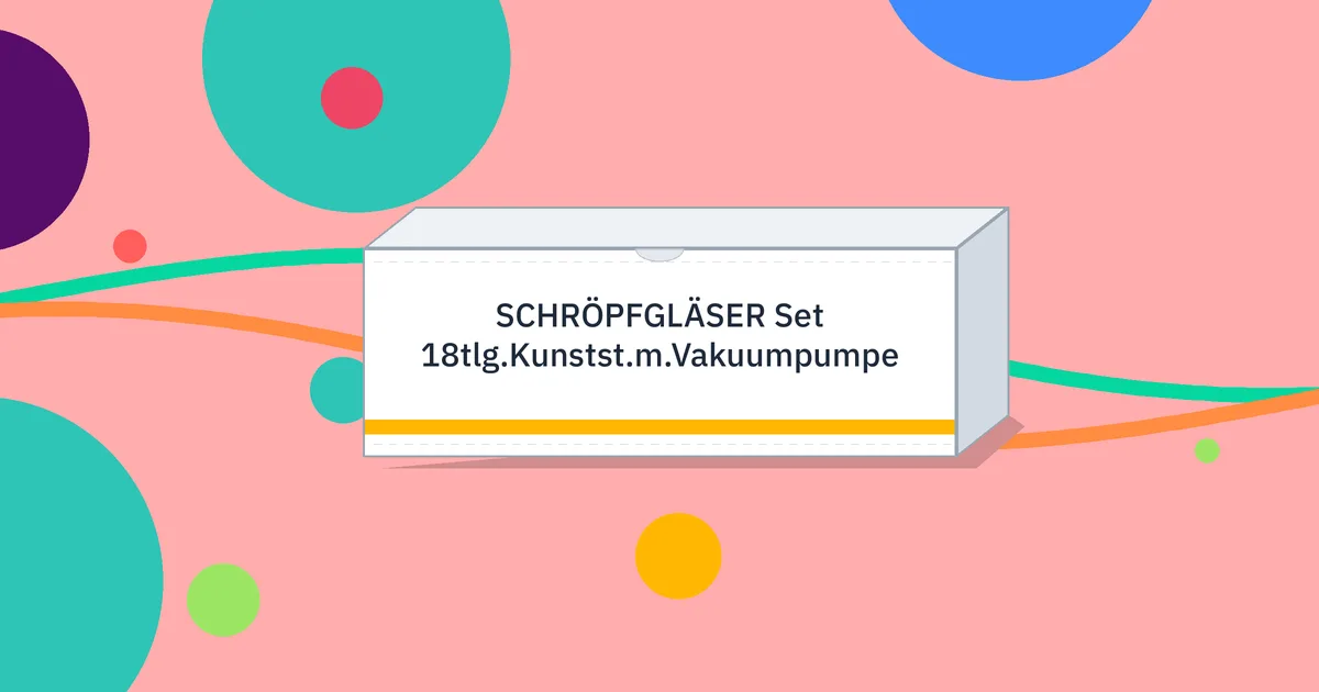 Symbolbild: Packung mit der Aufschrift SCHRÖPFGLÄSER Set 18tlg.Kunstst.m.Vakuumpumpe (PZN 09330816) – Verfügbarkeit und Bezug in Apotheken in Frankfurt am Main