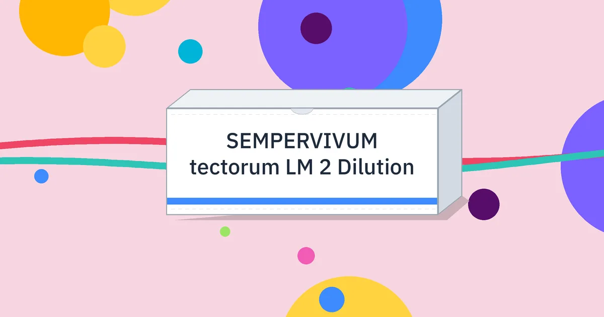 Symbolbild: Packung mit der Aufschrift SEMPERVIVUM tectorum LM 2 Dilution (PZN 13186087) – Verfügbarkeit und Bezug in Apotheken in Frankfurt am Main