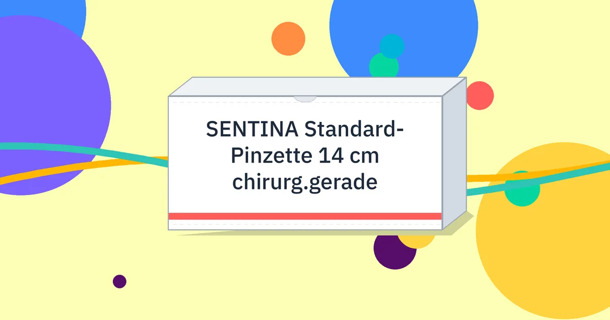 Symbolbild: Packung mit der Aufschrift SENTINA Standard-Pinzette 14 cm chirurg.gerade (PZN 11588775) – Verfügbarkeit und Bezug in Apotheken in Frankfurt am Main