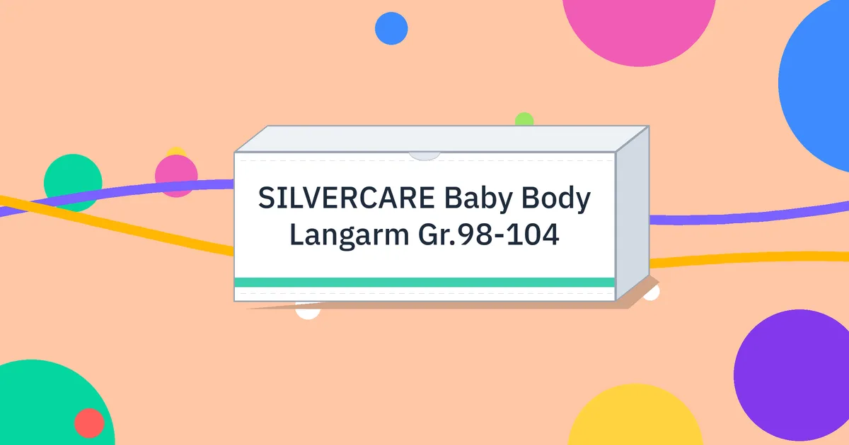 Symbolbild: Packung mit der Aufschrift SILVERCARE Baby Body Langarm Gr.98-104 (PZN 09270617) – Verfügbarkeit und Bezug in Apotheken in Frankfurt am Main