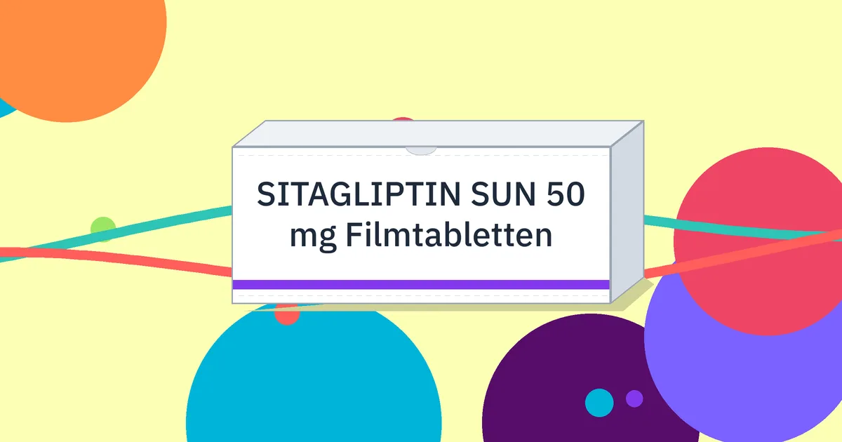 Symbolbild: Packung mit der Aufschrift SITAGLIPTIN SUN 50 mg Filmtabletten (PZN 18359368) – Verfügbarkeit und Bezug in Apotheken in Frankfurt am Main