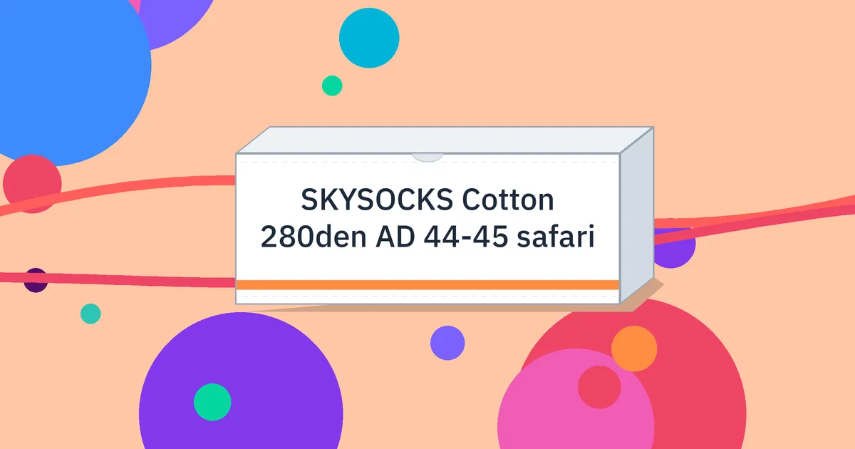 Symbolbild: Packung mit der Aufschrift SKYSOCKS Cotton 280den AD 44-45 safari (PZN 18664344) – Verfügbarkeit und Bezug in Apotheken in Frankfurt am Main