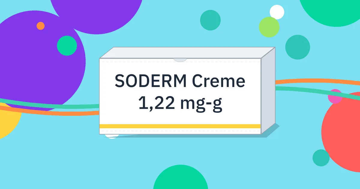 Symbolbild: Packung mit der Aufschrift SODERM Creme 1,22 mg-g (PZN 00165244) – Verfügbarkeit und Bezug in Apotheken in Frankfurt am Main