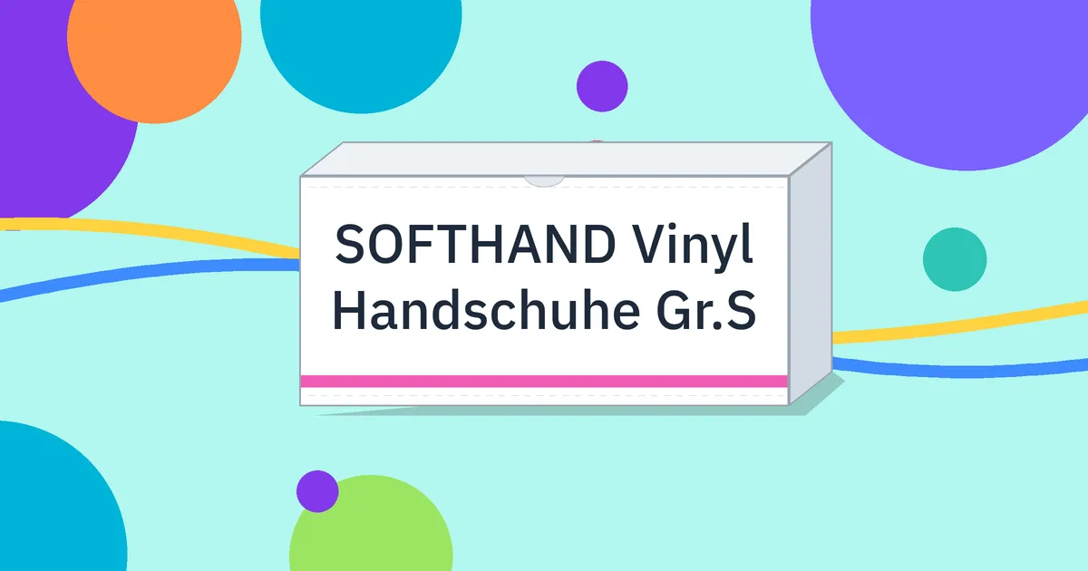 Symbolbild: Packung mit der Aufschrift SOFTHAND Vinyl Handschuhe Gr.S (PZN 08750686) – Verfügbarkeit und Bezug in Apotheken in Frankfurt am Main