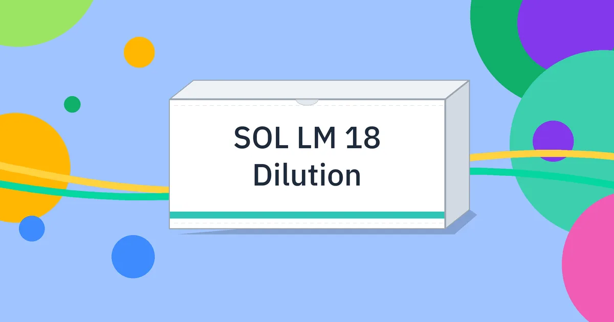 Symbolbild: Packung mit der Aufschrift SOL LM 18 Dilution (PZN 09650538) – Verfügbarkeit und Bezug in Apotheken in Frankfurt am Main