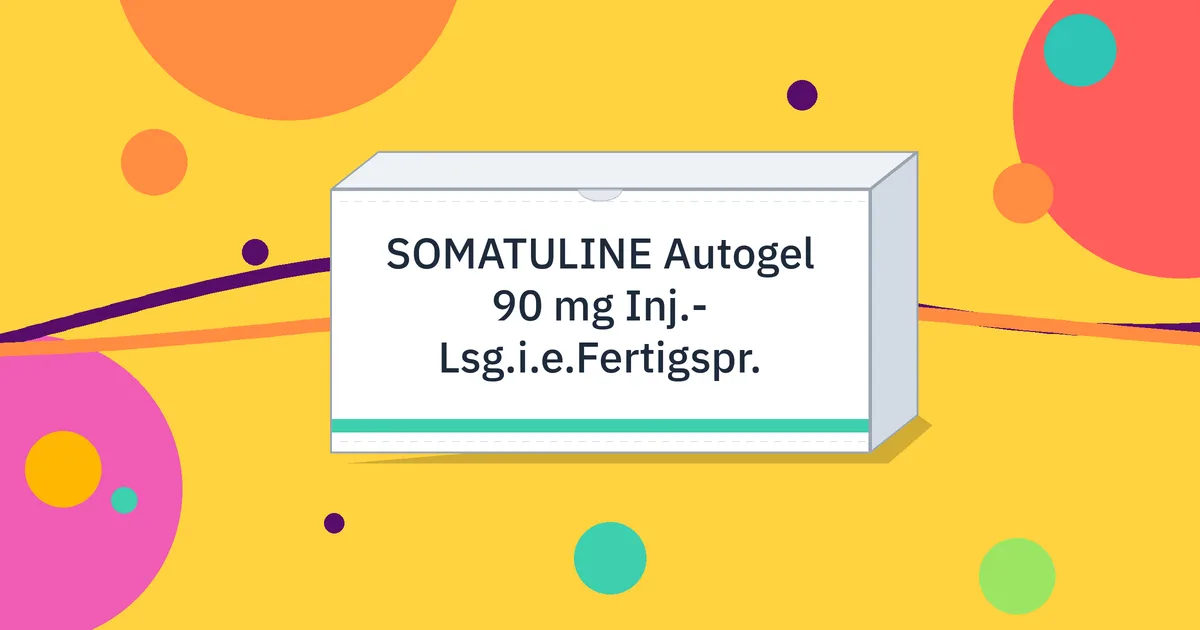 Symbolbild: Packung mit der Aufschrift SOMATULINE Autogel 90 mg Inj.-Lsg.i.e.Fertigspr. (PZN 19711212) – Verfügbarkeit und Bezug in Apotheken in Frankfurt am Main
