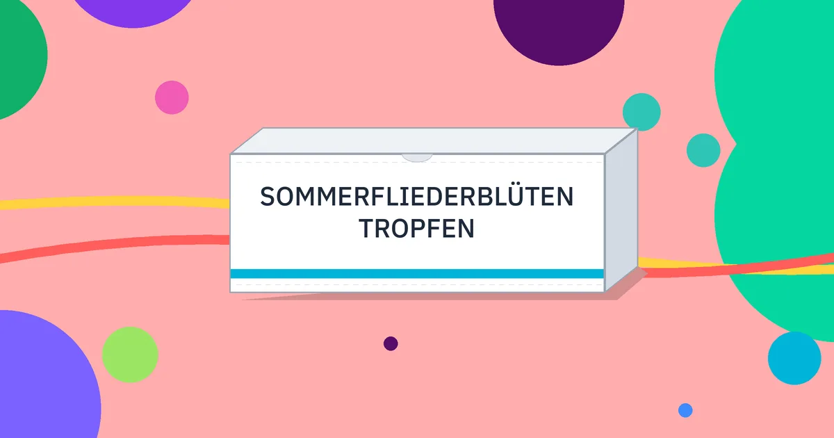 Symbolbild: Packung mit der Aufschrift SOMMERFLIEDERBLÜTEN TROPFEN (PZN 14283556) – Verfügbarkeit und Bezug in Apotheken in Frankfurt am Main