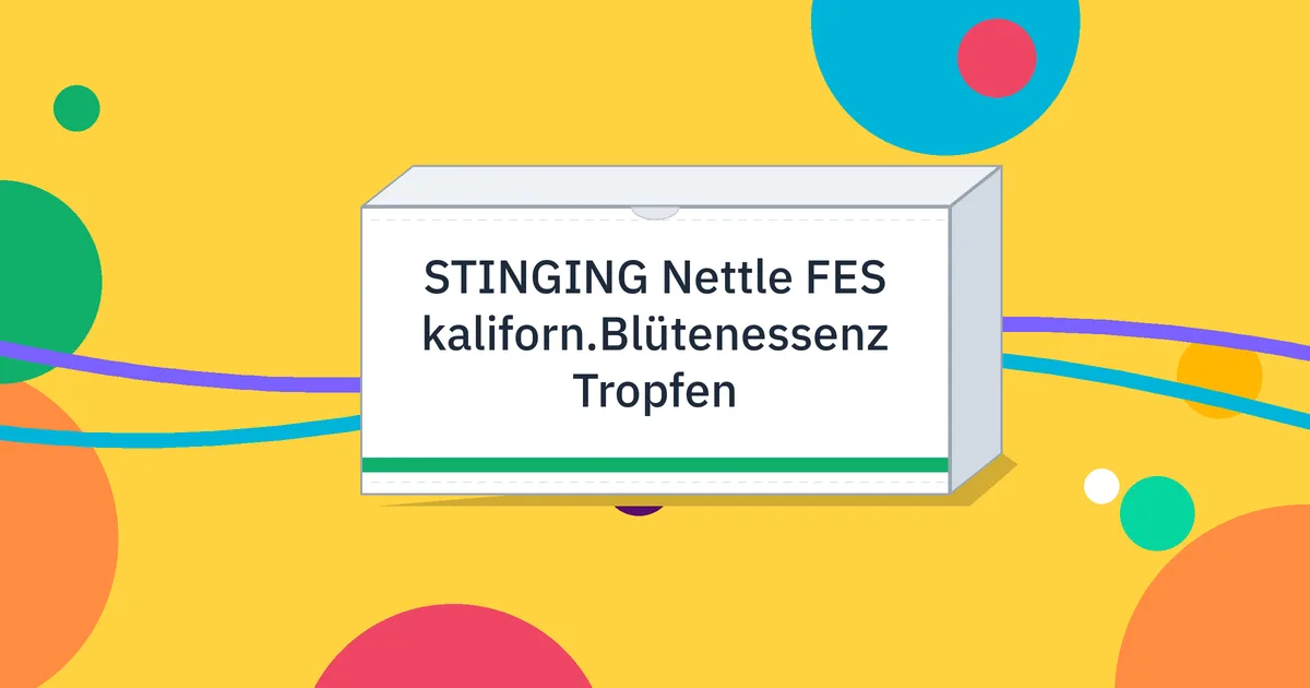 Symbolbild: Packung mit der Aufschrift STINGING Nettle FES kaliforn.Blütenessenz Tropfen (PZN 19708026) – Verfügbarkeit und Bezug in Apotheken in Frankfurt am Main