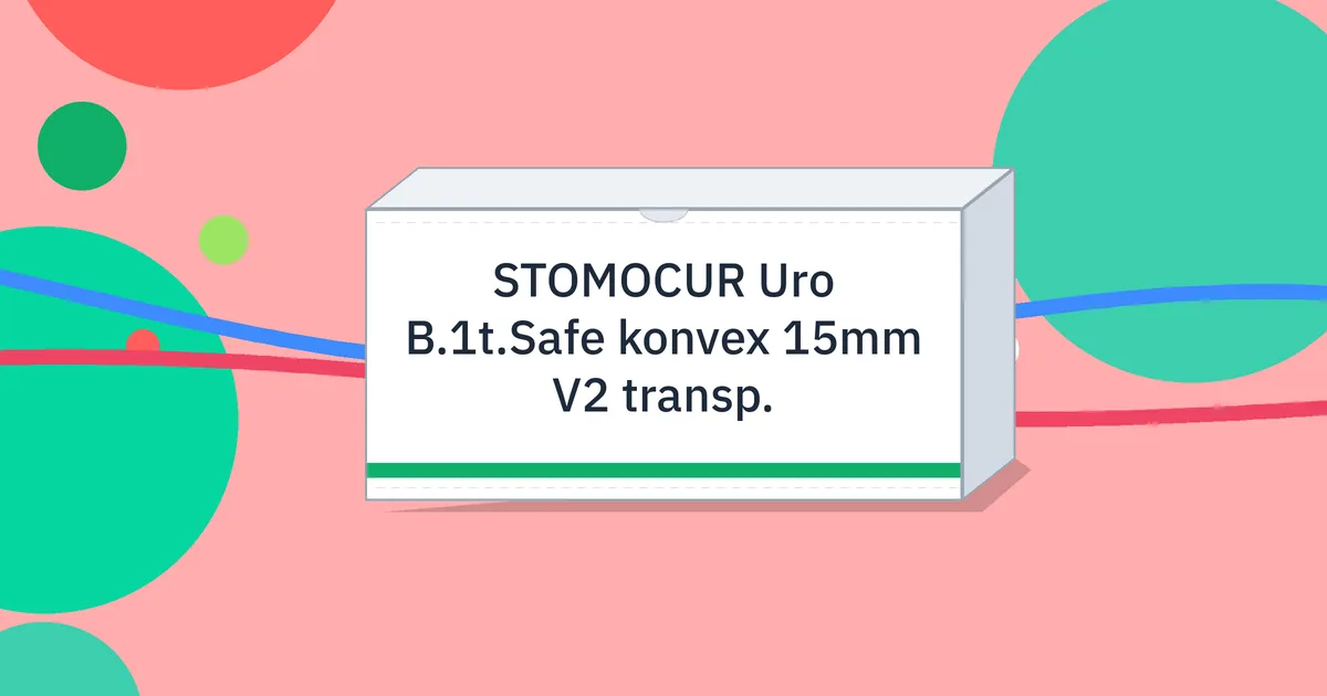 Symbolbild: Packung mit der Aufschrift STOMOCUR Uro B.1t.Safe konvex 15mm V2 transp. (PZN 16622382) – Verfügbarkeit und Bezug in Apotheken in Frankfurt am Main