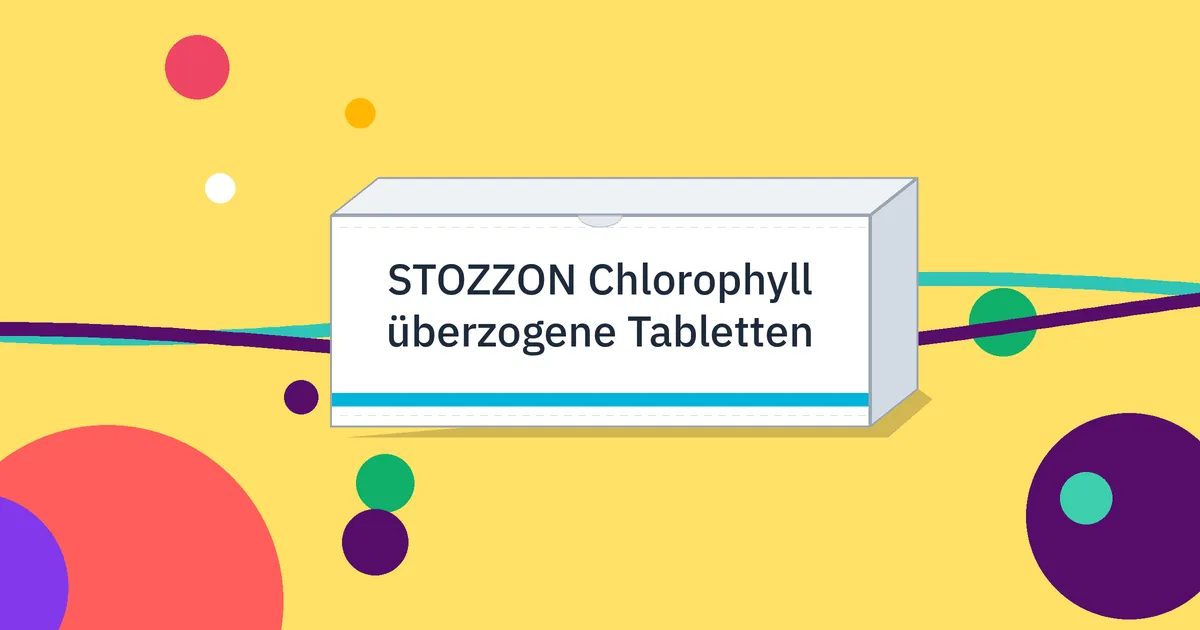 Symbolbild: Packung mit der Aufschrift STOZZON Chlorophyll überzogene Tabletten (PZN 00977427) – Verfügbarkeit und Bezug in Apotheken in Frankfurt am Main