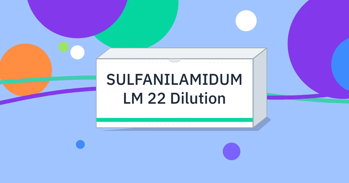 Symbolbild: Packung mit der Aufschrift SULFANILAMIDUM LM 22 Dilution (PZN 13209167) – Verfügbarkeit und Bezug in Apotheken in Frankfurt am Main