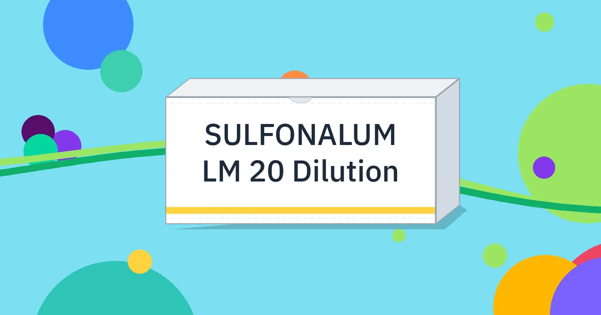 Symbolbild: Packung mit der Aufschrift SULFONALUM LM 20 Dilution (PZN 13209635) – Verfügbarkeit und Bezug in Apotheken in Frankfurt am Main
