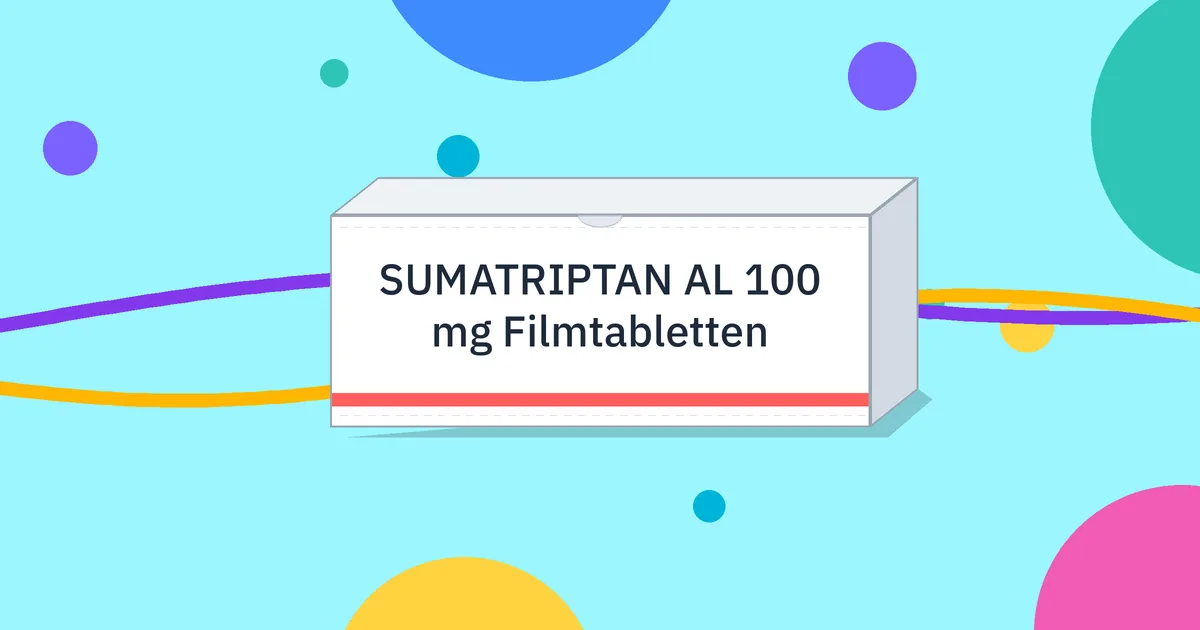 Symbolbild: Packung mit der Aufschrift SUMATRIPTAN AL 100 mg Filmtabletten (PZN 04782011) – Verfügbarkeit und Bezug in Apotheken in Frankfurt am Main