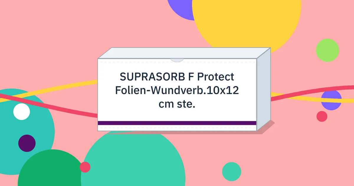 Symbolbild: Packung mit der Aufschrift SUPRASORB F Protect Folien-Wundverb.10x12 cm ste. (PZN 19768241) – Verfügbarkeit und Bezug in Apotheken in Frankfurt am Main