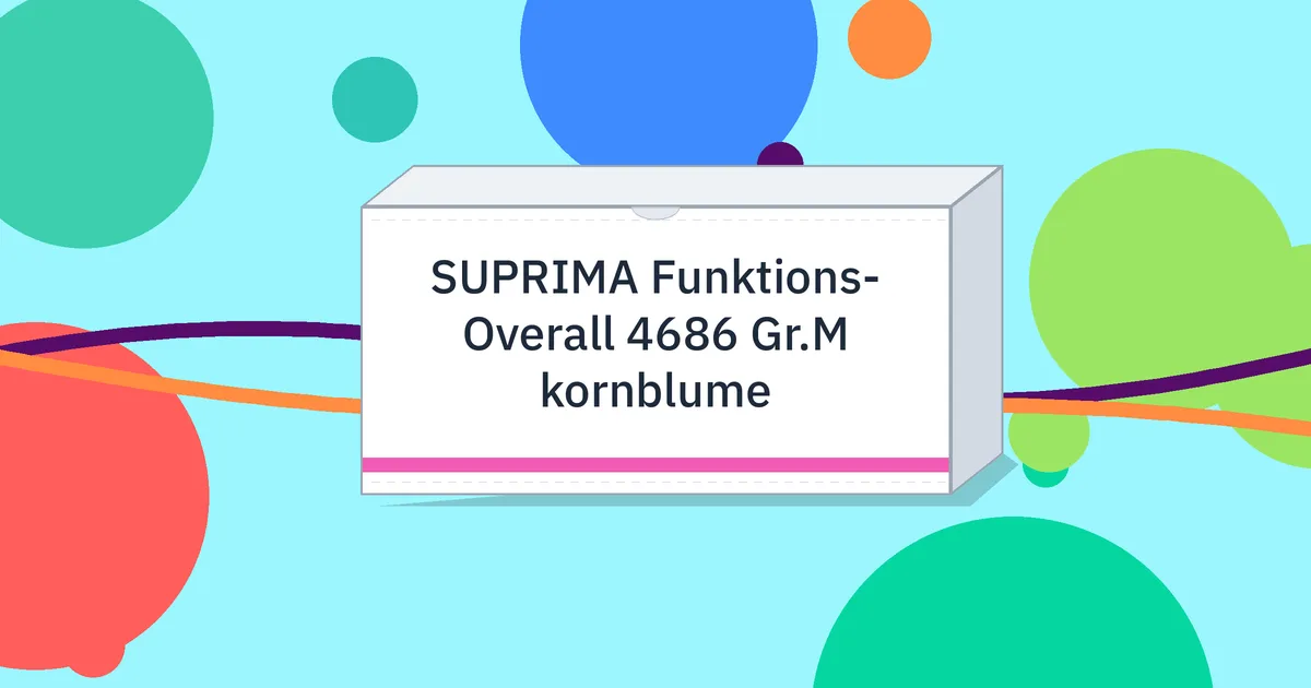 Symbolbild: Packung mit der Aufschrift SUPRIMA Funktions-Overall 4686 Gr.M kornblume (PZN 19631022) – Verfügbarkeit und Bezug in Apotheken in Frankfurt am Main