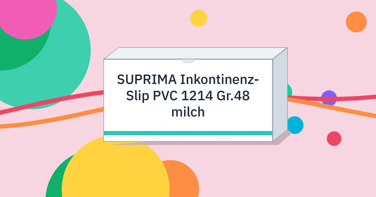 Symbolbild: Packung mit der Aufschrift SUPRIMA Inkontinenz-Slip PVC 1214 Gr.48 milch (PZN 03922912) – Verfügbarkeit und Bezug in Apotheken in Frankfurt am Main