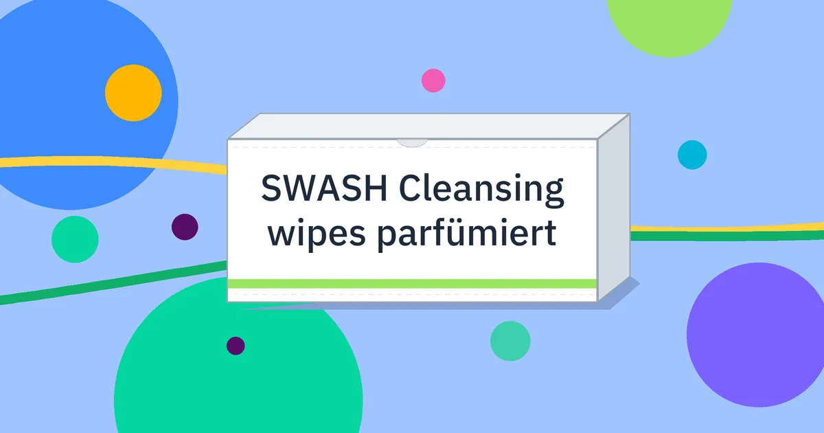 Symbolbild: Packung mit der Aufschrift SWASH Cleansing wipes parfümiert (PZN 18227715) – Verfügbarkeit und Bezug in Apotheken in Frankfurt am Main