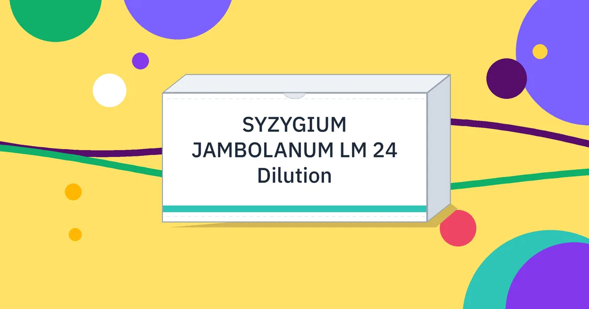Symbolbild: Packung mit der Aufschrift SYZYGIUM JAMBOLANUM LM 24 Dilution (PZN 13212293) – Verfügbarkeit und Bezug in Apotheken in Frankfurt am Main