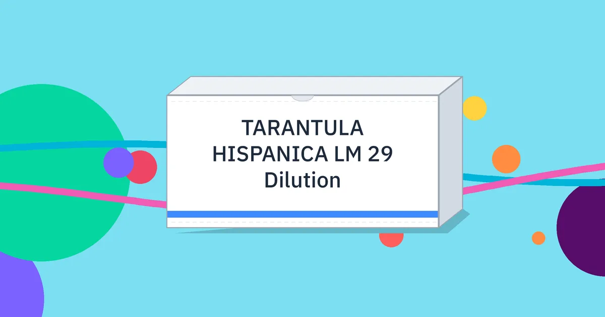 Symbolbild: Packung mit der Aufschrift TARANTULA HISPANICA LM 29 Dilution (PZN 13214085) – Verfügbarkeit und Bezug in Apotheken in Frankfurt am Main
