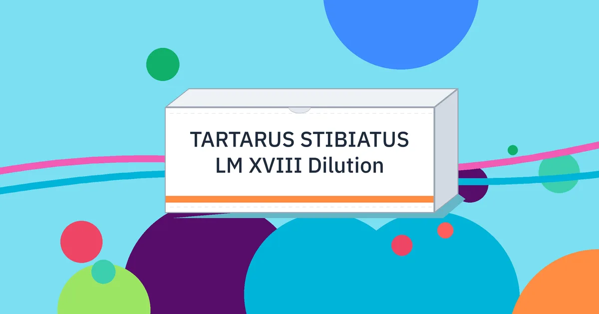 Symbolbild: Packung mit der Aufschrift TARTARUS STIBIATUS LM XVIII Dilution (PZN 02669256) – Verfügbarkeit und Bezug in Apotheken in Frankfurt am Main