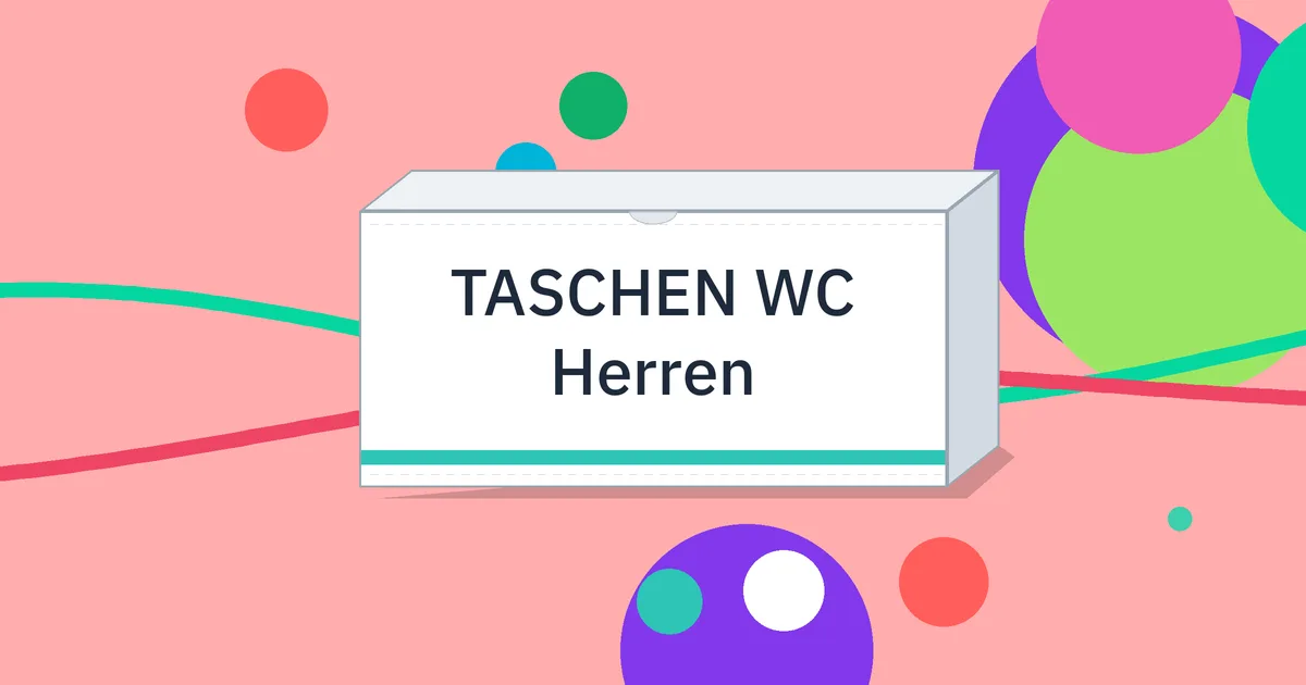 Symbolbild: Packung mit der Aufschrift TASCHEN WC Herren (PZN 01633440) – Verfügbarkeit und Bezug in Apotheken in Frankfurt am Main