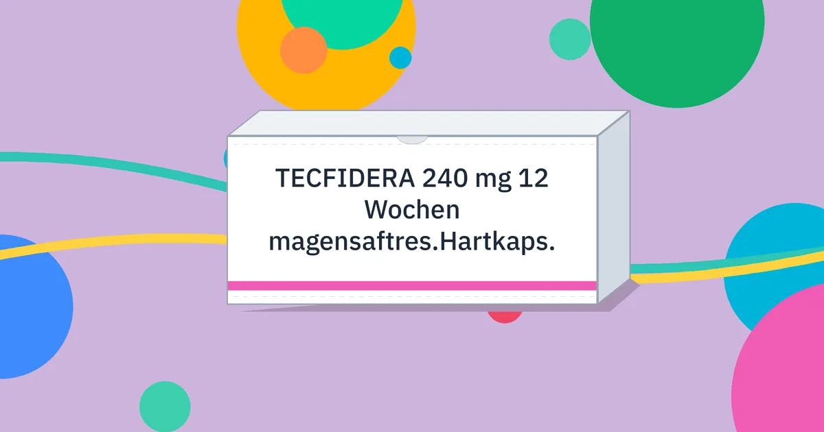 Symbolbild: Packung mit der Aufschrift TECFIDERA 240 mg 12 Wochen magensaftres.Hartkaps. (PZN 19905577) – Verfügbarkeit und Bezug in Apotheken in Frankfurt am Main