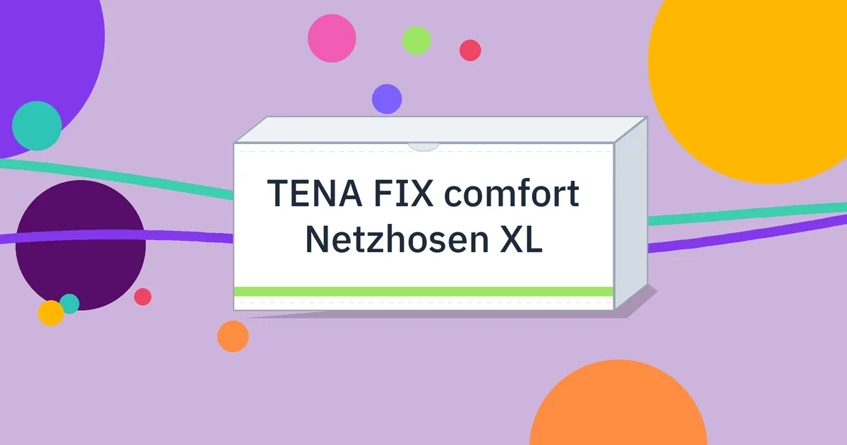 Symbolbild: Packung mit der Aufschrift TENA FIX comfort Netzhosen XL (PZN 00194079) – Verfügbarkeit und Bezug in Apotheken in Frankfurt am Main