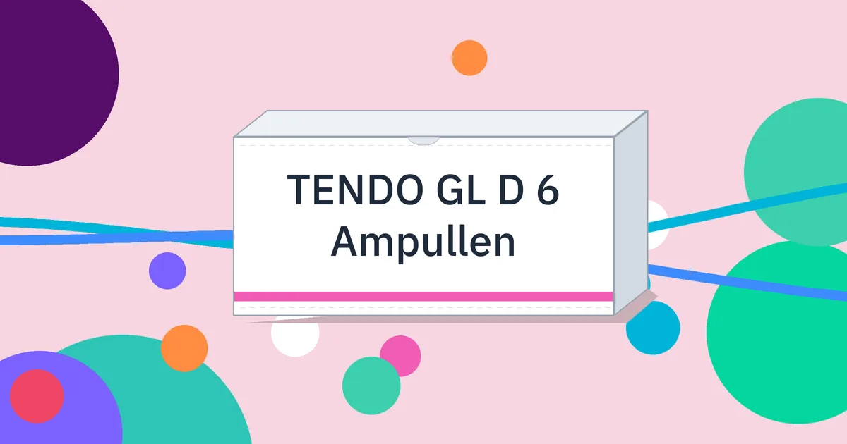 Symbolbild: Packung mit der Aufschrift TENDO GL D 6 Ampullen (PZN 03658929) – Verfügbarkeit und Bezug in Apotheken in Frankfurt am Main