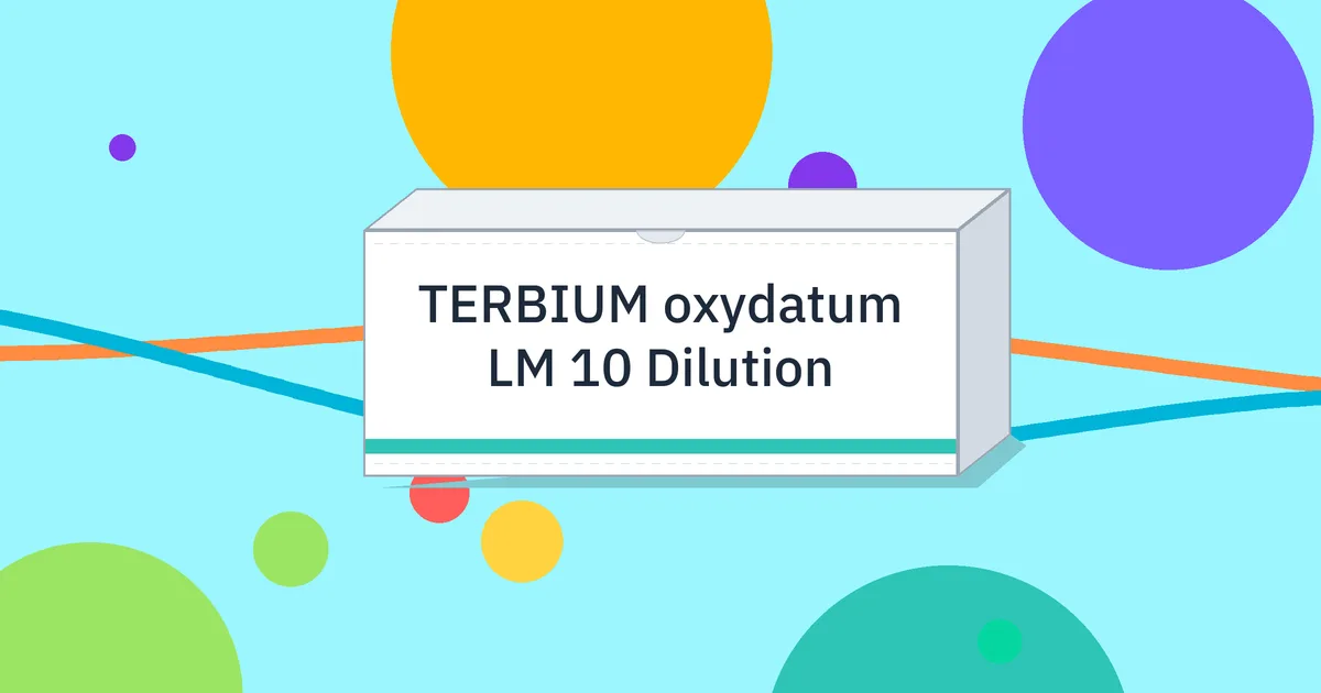 Symbolbild: Packung mit der Aufschrift TERBIUM oxydatum LM 10 Dilution (PZN 13216121) – Verfügbarkeit und Bezug in Apotheken in Frankfurt am Main
