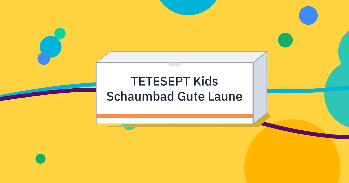Symbolbild: Packung mit der Aufschrift TETESEPT Kids Schaumbad Gute Laune (PZN 18303540) – Verfügbarkeit und Bezug in Apotheken in Frankfurt am Main