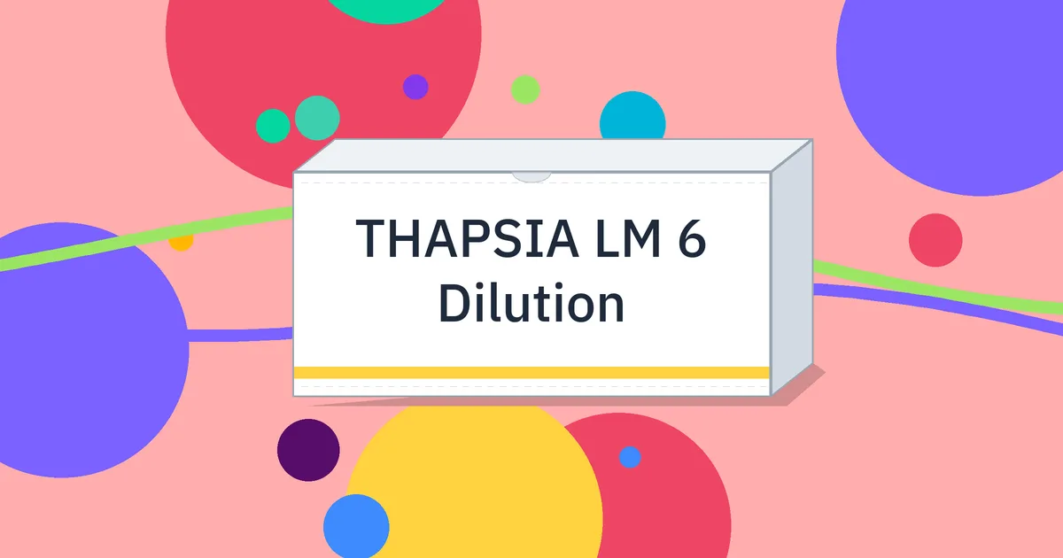 Symbolbild: Packung mit der Aufschrift THAPSIA LM 6 Dilution (PZN 13689807) – Verfügbarkeit und Bezug in Apotheken in Frankfurt am Main