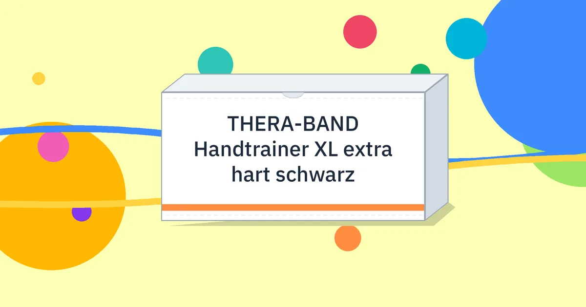 Symbolbild: Packung mit der Aufschrift THERA-BAND Handtrainer XL extra hart schwarz (PZN 01028124) – Verfügbarkeit und Bezug in Apotheken in Frankfurt am Main