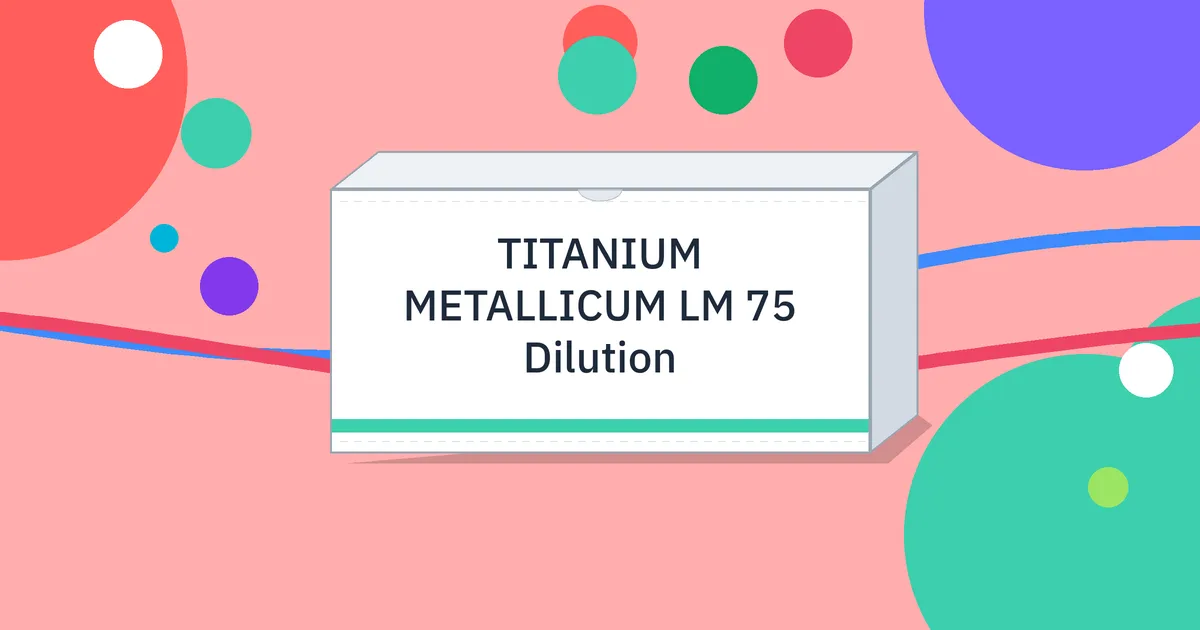 Symbolbild: Packung mit der Aufschrift TITANIUM METALLICUM LM 75 Dilution (PZN 13224600) – Verfügbarkeit und Bezug in Apotheken in Frankfurt am Main