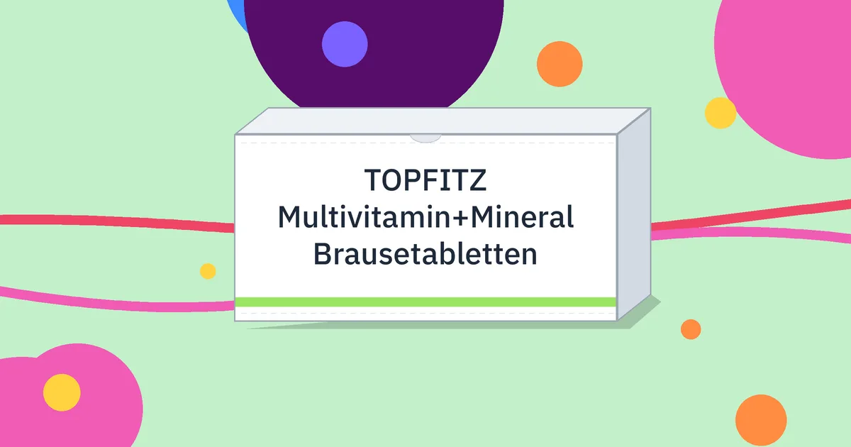 Symbolbild: Packung mit der Aufschrift TOPFITZ Multivitamin+Mineral Brausetabletten (PZN 03353064) – Verfügbarkeit und Bezug in Apotheken in Frankfurt am Main