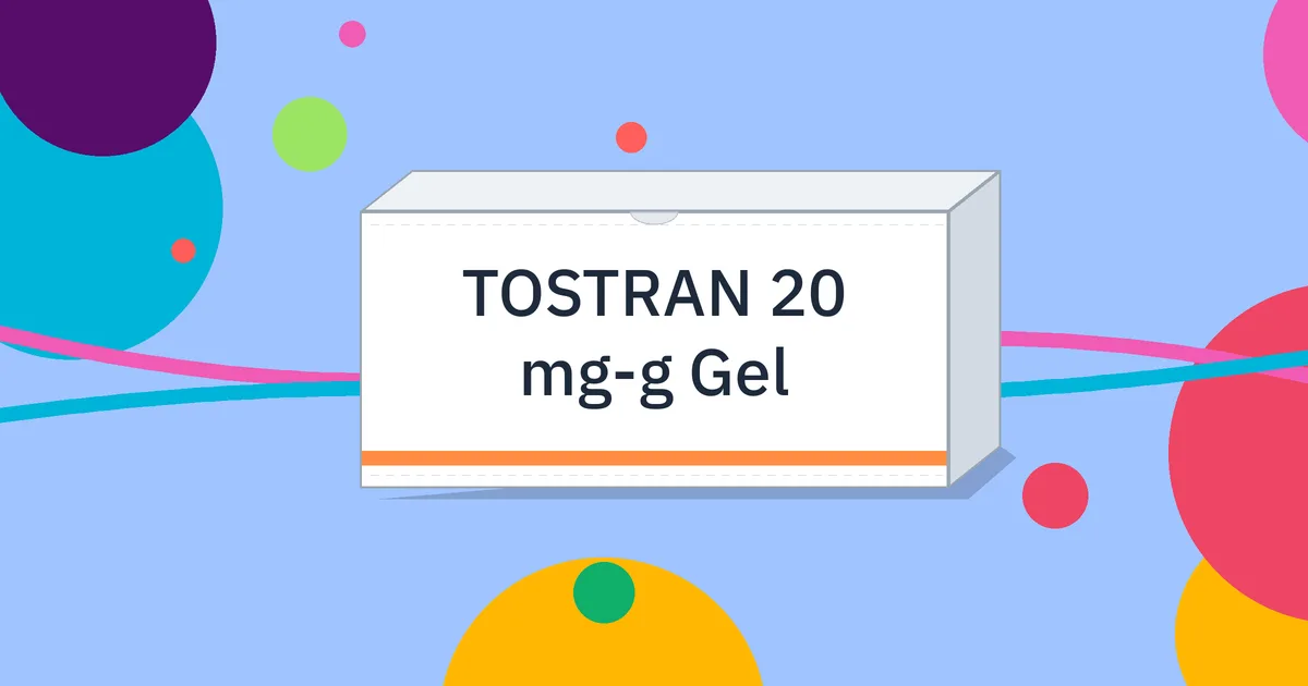 Symbolbild: Packung mit der Aufschrift TOSTRAN 20 mg-g Gel (PZN 16856619) – Verfügbarkeit und Bezug in Apotheken in Frankfurt am Main