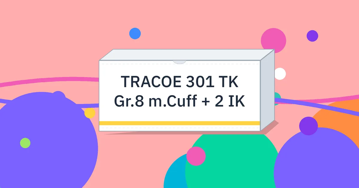 Symbolbild: Packung mit der Aufschrift TRACOE 301 TK Gr.8 m.Cuff + 2 IK (PZN 02717340) – Verfügbarkeit und Bezug in Apotheken in Frankfurt am Main