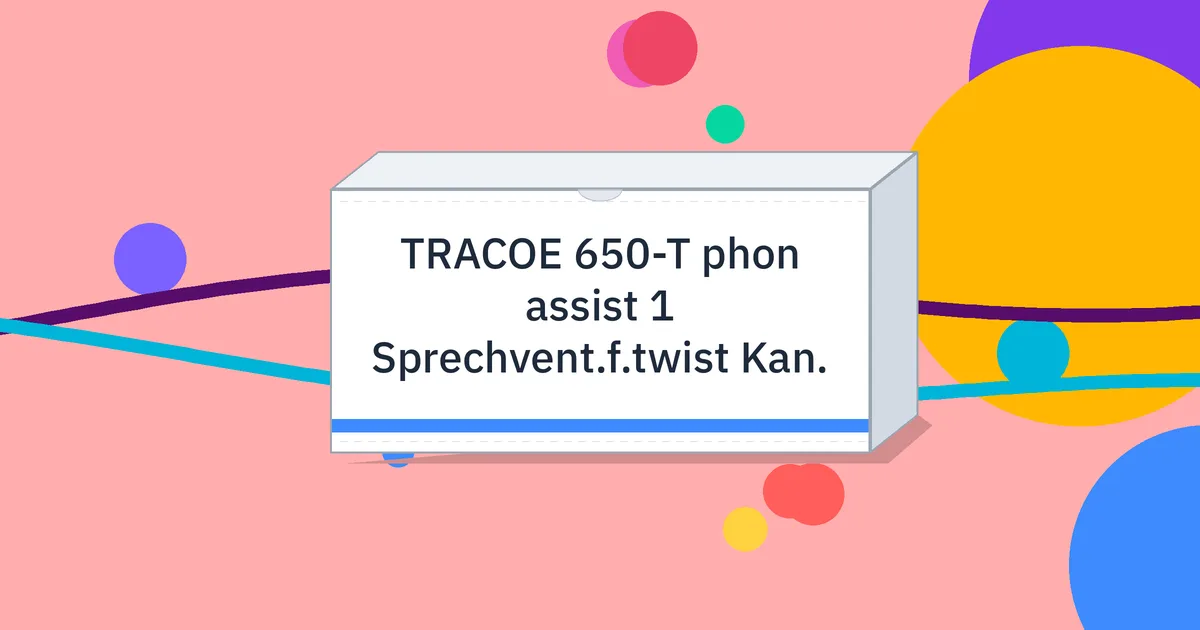 Symbolbild: Packung mit der Aufschrift TRACOE 650-T phon assist 1 Sprechvent.f.twist Kan. (PZN 02718948) – Verfügbarkeit und Bezug in Apotheken in Frankfurt am Main