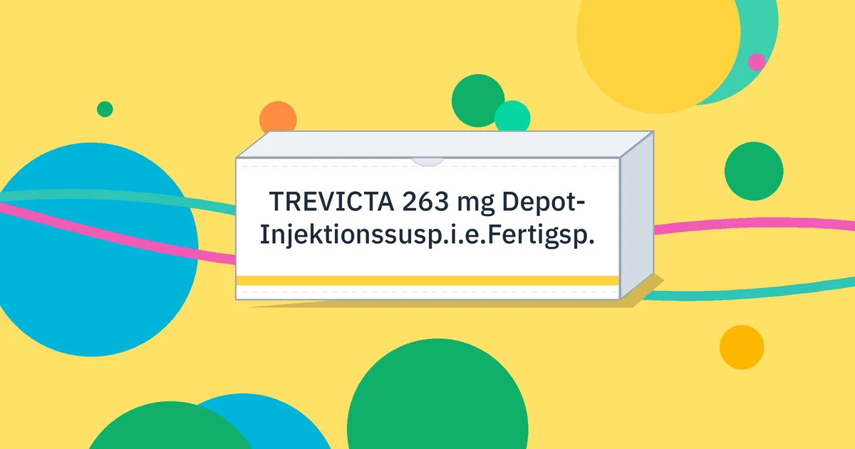 Symbolbild: Packung mit der Aufschrift TREVICTA 263 mg Depot-Injektionssusp.i.e.Fertigsp. (PZN 11595108) – Verfügbarkeit und Bezug in Apotheken in Frankfurt am Main
