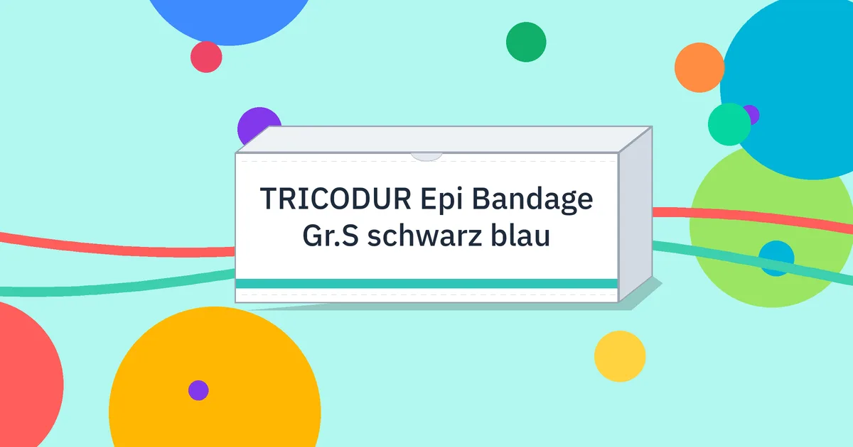 Symbolbild: Packung mit der Aufschrift TRICODUR Epi Bandage Gr.S schwarz blau (PZN 03093976) – Verfügbarkeit und Bezug in Apotheken in Frankfurt am Main