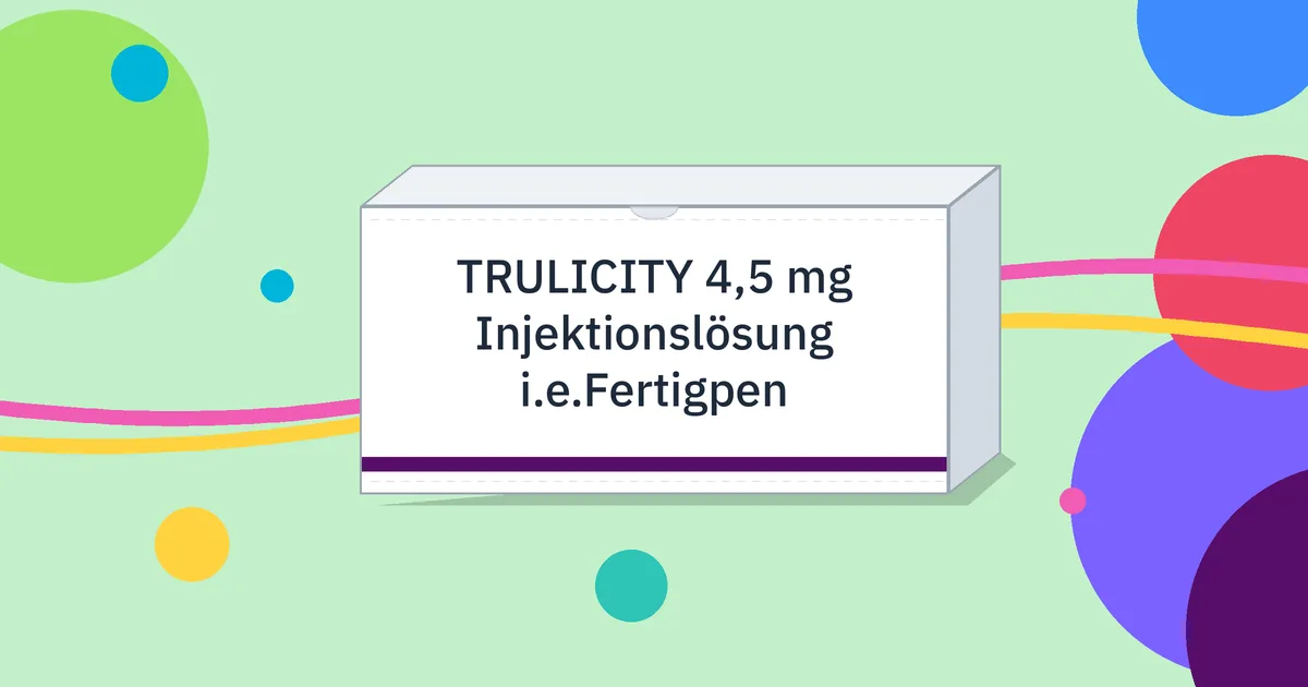 Symbolbild: Packung mit der Aufschrift TRULICITY 4,5 mg Injektionslösung i.e.Fertigpen (PZN 16840392) – Verfügbarkeit und Bezug in Apotheken in Frankfurt am Main