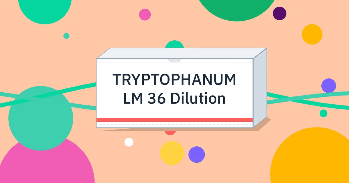Symbolbild: Packung mit der Aufschrift TRYPTOPHANUM LM 36 Dilution (PZN 13253719) – Verfügbarkeit und Bezug in Apotheken in Frankfurt am Main