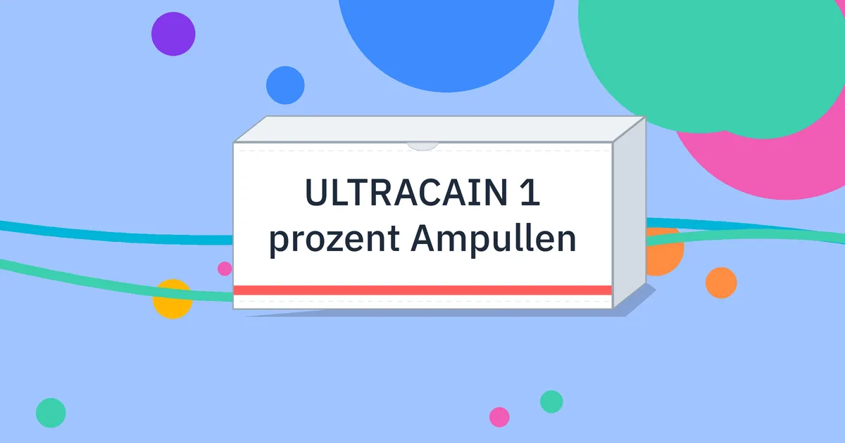 Symbolbild: Packung mit der Aufschrift ULTRACAIN 1 prozent Ampullen (PZN 01857671) – Verfügbarkeit und Bezug in Apotheken in Frankfurt am Main