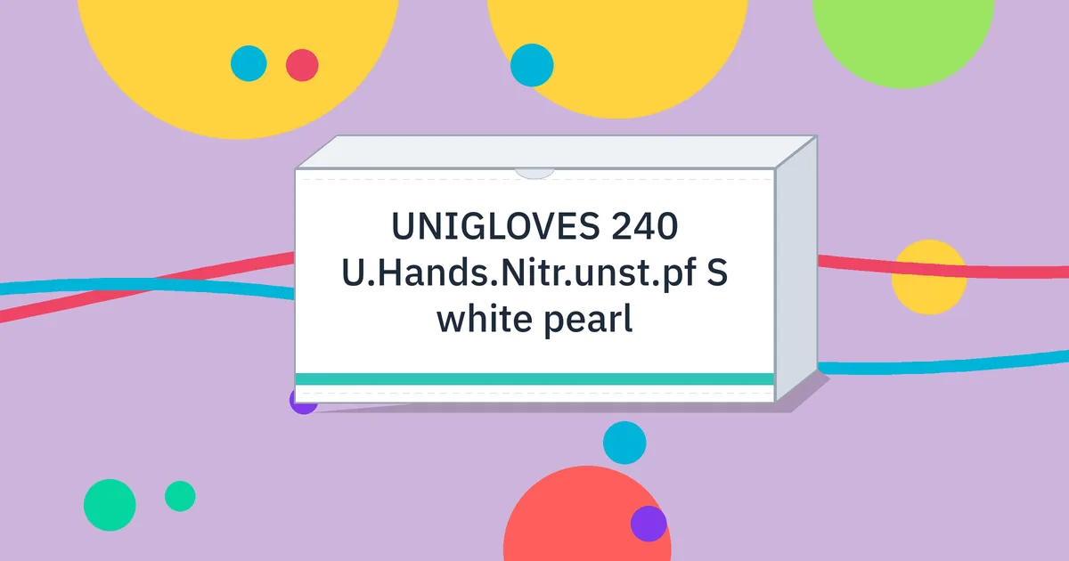 Symbolbild: Packung mit der Aufschrift UNIGLOVES 240 U.Hands.Nitr.unst.pf S white pearl (PZN 18101351) – Verfügbarkeit und Bezug in Apotheken in Frankfurt am Main