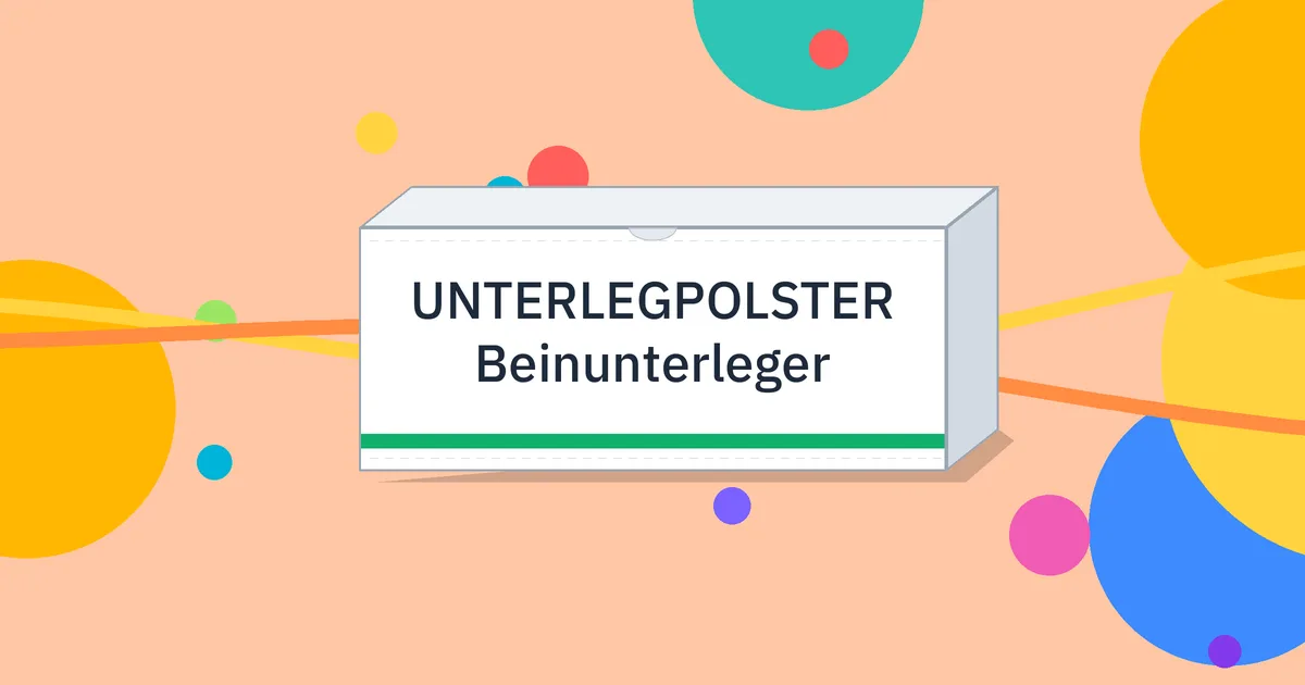 Symbolbild: Packung mit der Aufschrift UNTERLEGPOLSTER Beinunterleger (PZN 02445054) – Verfügbarkeit und Bezug in Apotheken in Frankfurt am Main