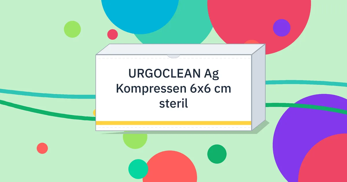 Symbolbild: Packung mit der Aufschrift URGOCLEAN Ag Kompressen 6x6 cm steril (PZN 19398494) – Verfügbarkeit und Bezug in Apotheken in Frankfurt am Main