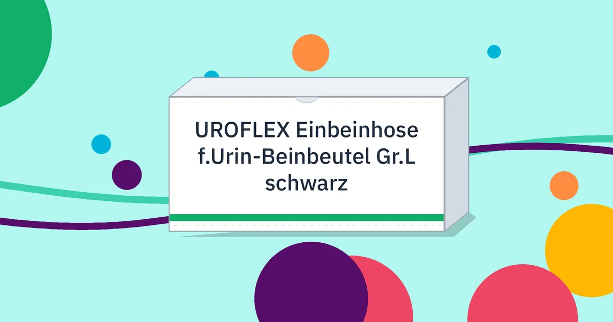 Symbolbild: Packung mit der Aufschrift UROFLEX Einbeinhose f.Urin-Beinbeutel Gr.L schwarz (PZN 20305397) – Verfügbarkeit und Bezug in Apotheken in Frankfurt am Main