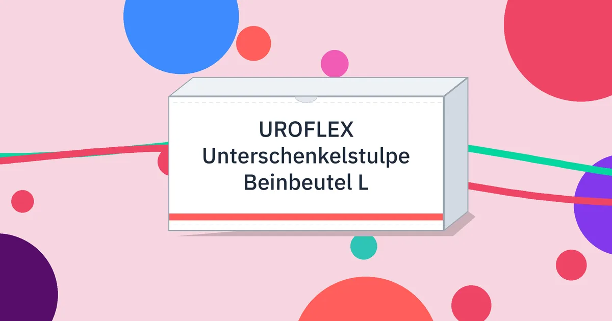 Symbolbild: Packung mit der Aufschrift UROFLEX Unterschenkelstulpe Beinbeutel L (PZN 19892490) – Verfügbarkeit und Bezug in Apotheken in Frankfurt am Main