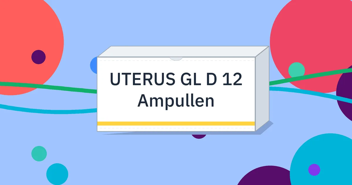 Symbolbild: Packung mit der Aufschrift UTERUS GL D 12 Ampullen (PZN 03789399) – Verfügbarkeit und Bezug in Apotheken in Frankfurt am Main