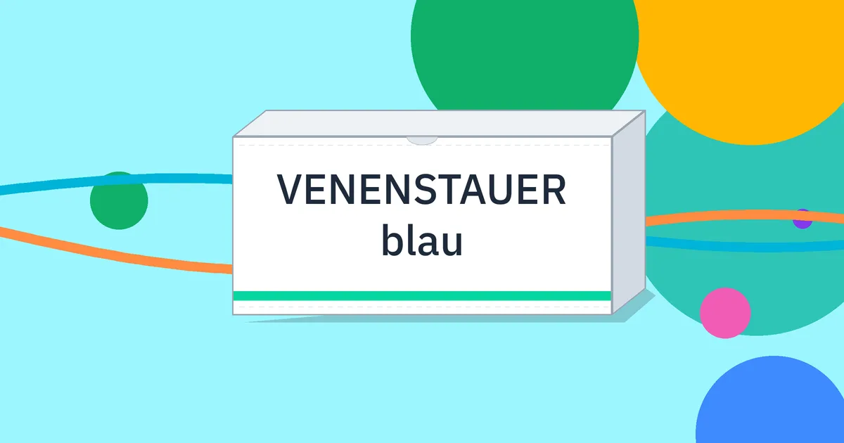 Symbolbild: Packung mit der Aufschrift VENENSTAUER blau (PZN 04711301) – Verfügbarkeit und Bezug in Apotheken in Frankfurt am Main
