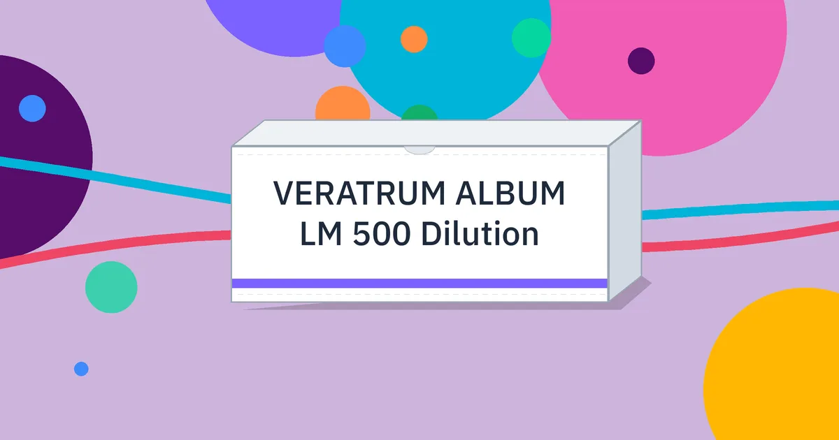 Symbolbild: Packung mit der Aufschrift VERATRUM ALBUM LM 500 Dilution (PZN 13694599) – Verfügbarkeit und Bezug in Apotheken in Frankfurt am Main